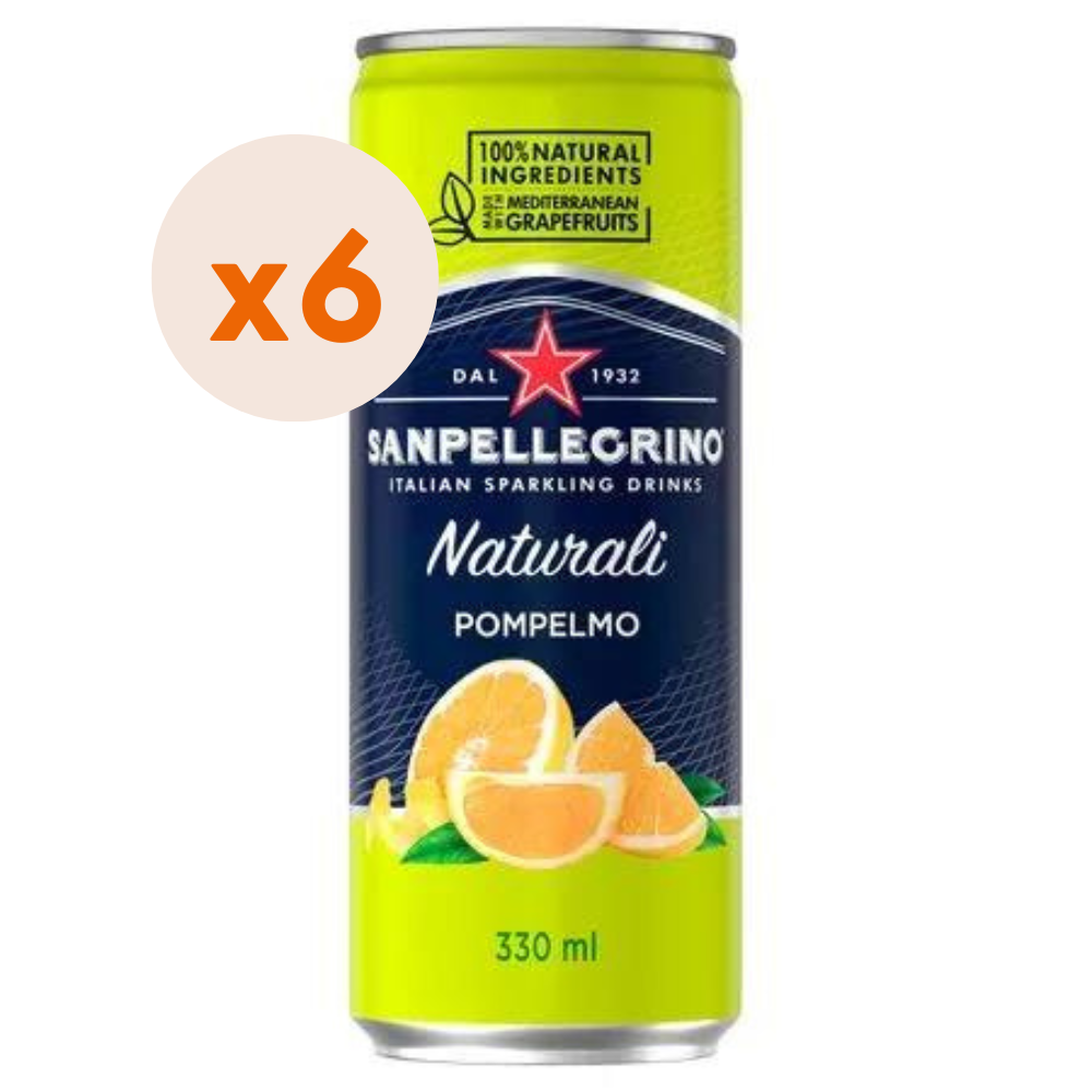 6x Agua Saborizada San Pellegrino Pompelmo Lata 330cc - Tost