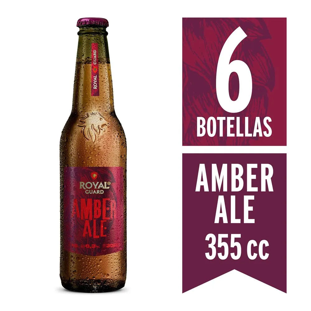 6x Cerveza Royal Guard Ambar Ale Botellín 355cc - Tost