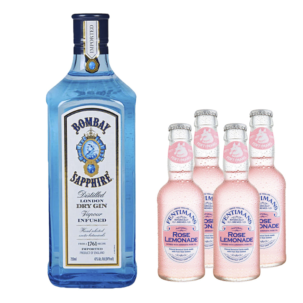 Gin Bombay Sapphire 700cc + 4x Fentimans Premium Rose Lemonade 200cc - Tost