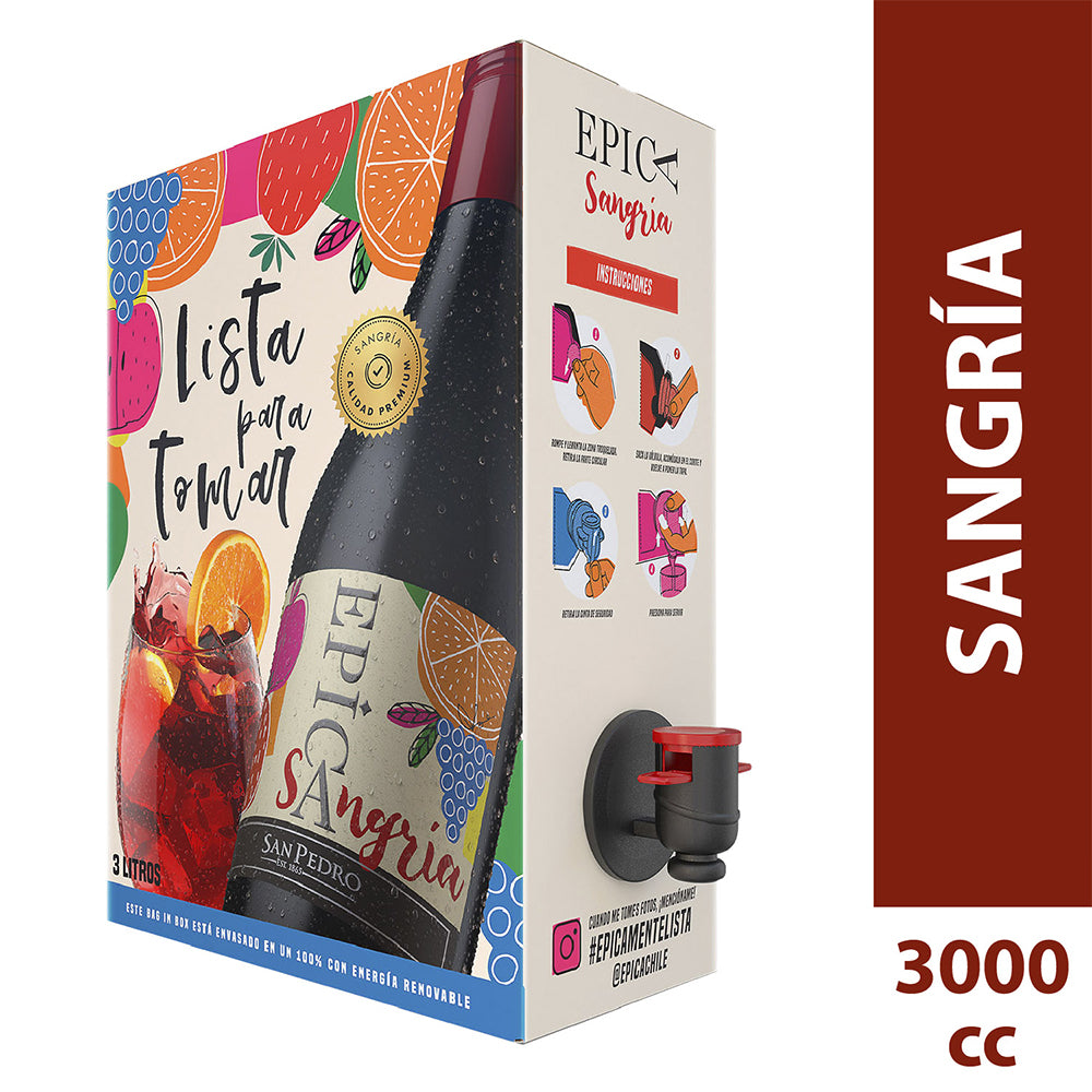 Bag in Box Sangría Epica 8,5° 3000cc – Tost