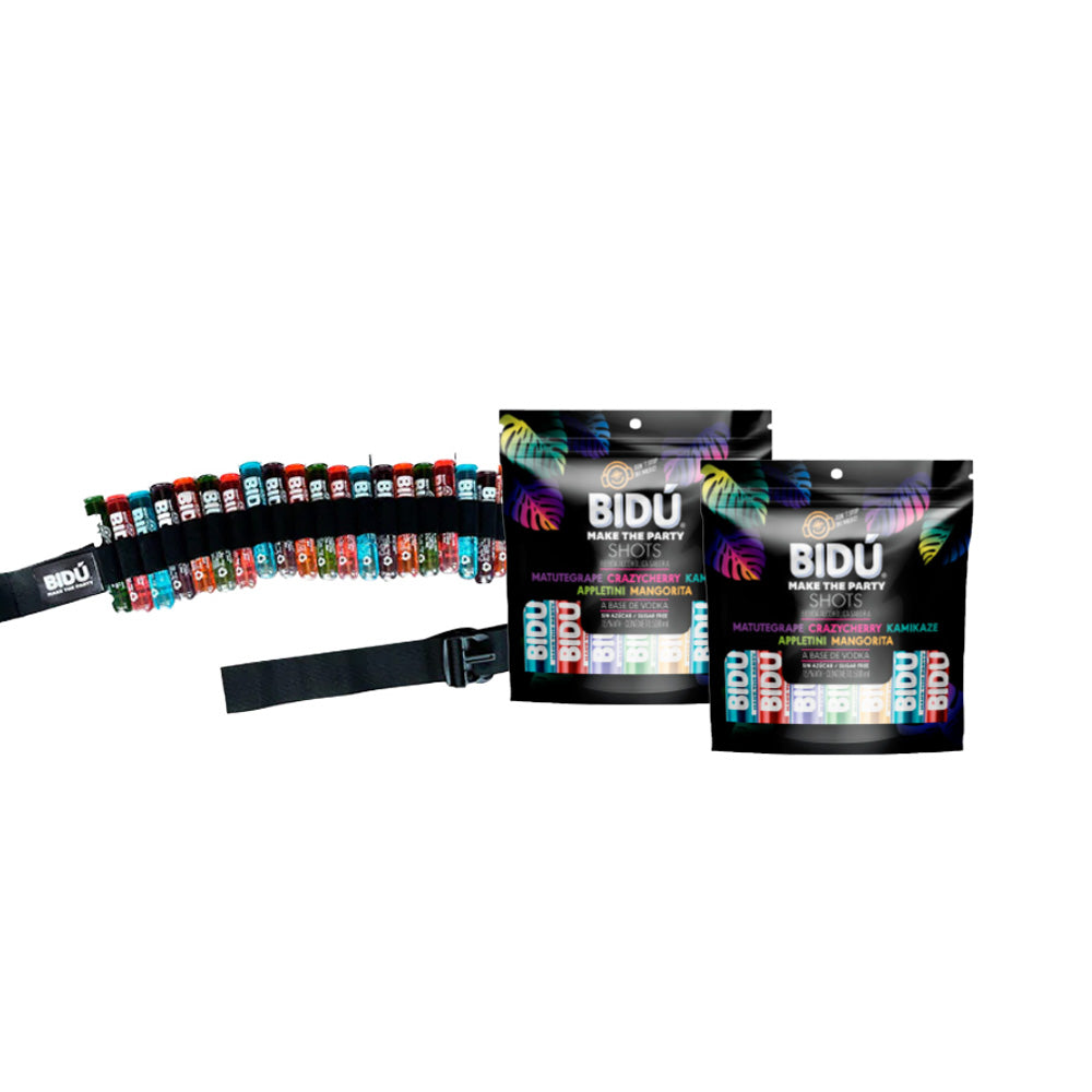 Pack Arma Tu Fiesta 40 shots Bidú + Cinturón – Tost